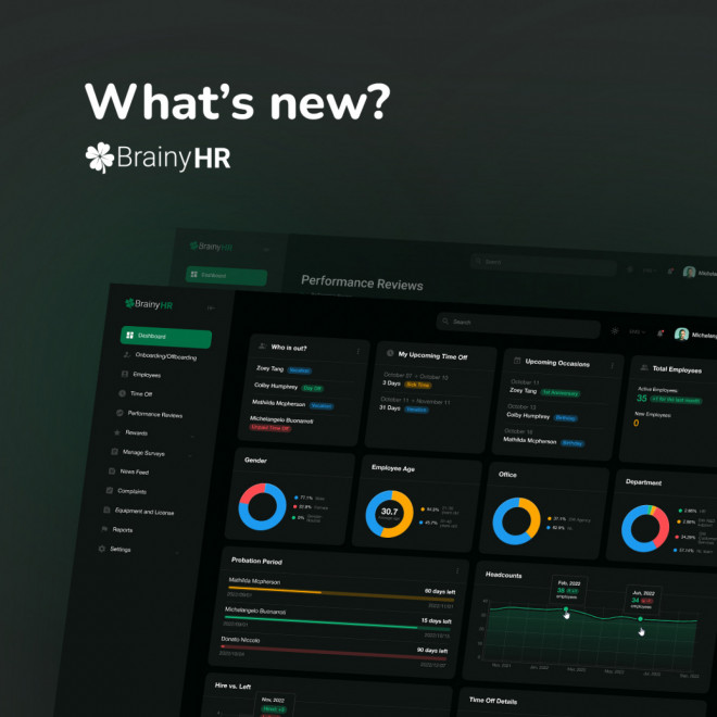 Brainy HR Design Update: New Themes, Colors, & Fonts